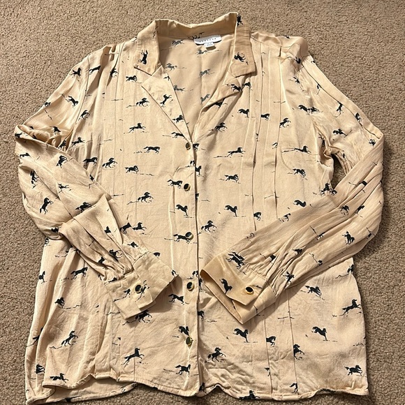 Topshop | Tops | Topshop Horse Print Blouse | Poshmark